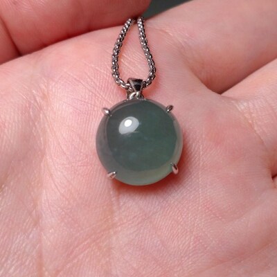 Natural Burmese Grade A Icy Translucent Wuji Jadeite Disc Wu Shi Tag ...