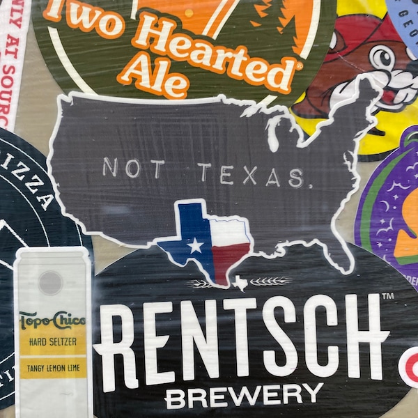 Texas Not Texas Bumper Sticker - Funny Texas Decal for Hydroflask Water ...