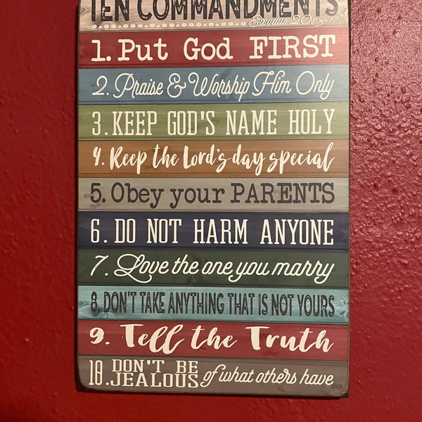 Ten Commandments - 10 Commandments Sign - Exodus 20:3-17 - Bible Verse ...