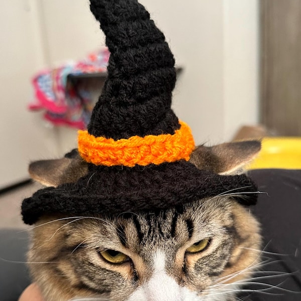 Crochet Pattern: Witch Hat for Cats, PDF Instructions for Cat Witch Hat ...