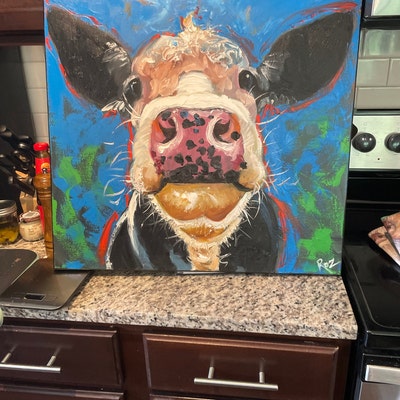 Print Cow 420 20x20 Inch Print From Oil Painting by Roz - Etsy
