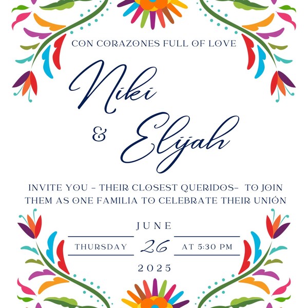 Mexican Wedding Invitation & Save the Date Template Set | Colorful ...