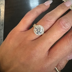 8 Ct Radiant Cut F/VS1 Lab Grown Diamond Engagement Ring 14k White Gold ...