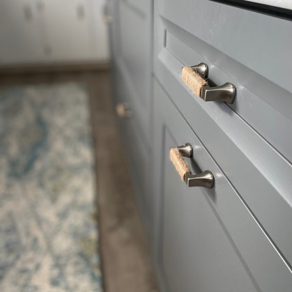 Nautical Rope Wrapped Drawer Pull, Beach House Decor, Coastal Farmhouse ...