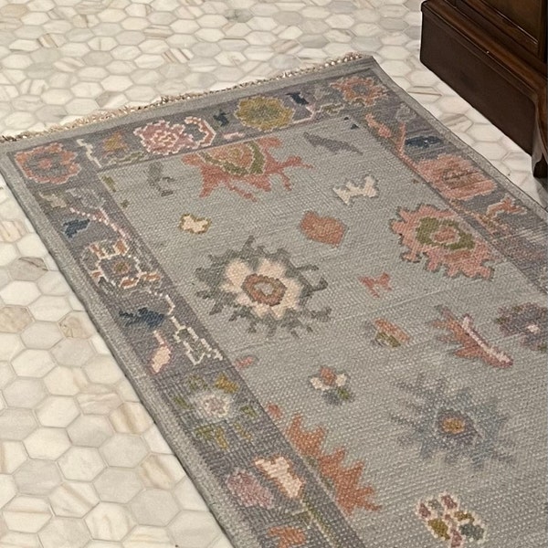 Modern Oushak Rug, Nursery Rug, Handmade Rug, Living Room Rug, Dining ...
