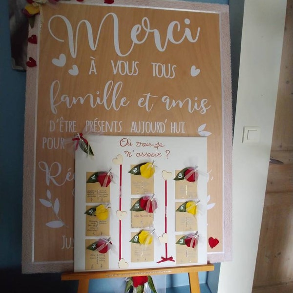 Sticker Bienvenue pour Mariage Sticker Merci Famille Amis Panneau ...