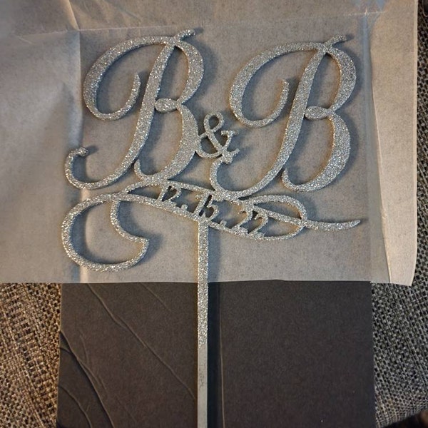 Custom Initial Wedding Cake Topper: Rustic Personalized Wood - Etsy