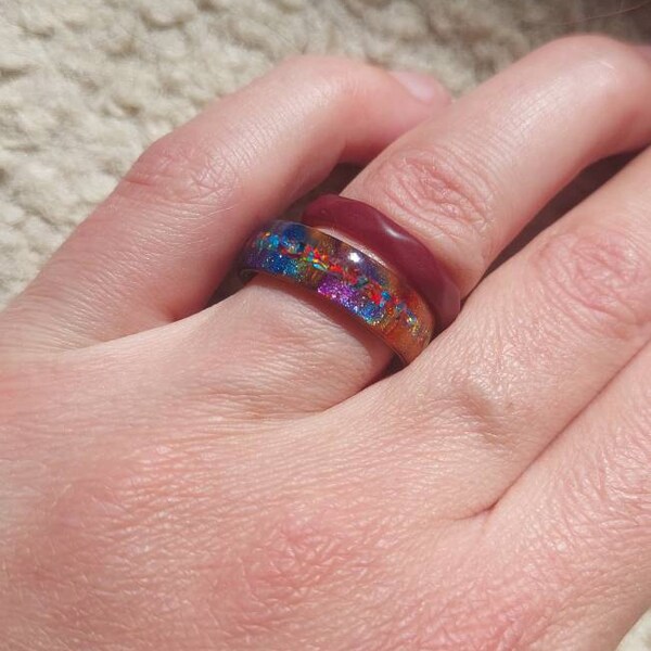 Prismatic Unicorn Ring Handmade With Unicorn Poop and Moissanite Colors ...