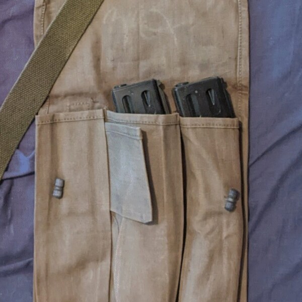 Soviet Russian Army Authentic Ppsh Box Magazine 3 Cells W Pocket Pouch ...