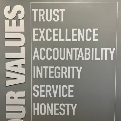 Our Values, Office, Wall, Art, Decor, 3D, PVC, Typography ...