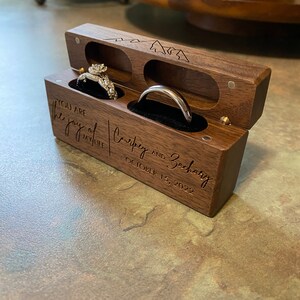 Wide Double Ring Box Slim Ring Storage for 2 Rings | Etsy