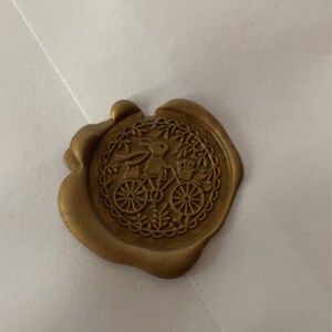 Rabbit Wax Seal Stamp Kit, Garden Bike Bunny Wax Seal Kit, Envelope ...