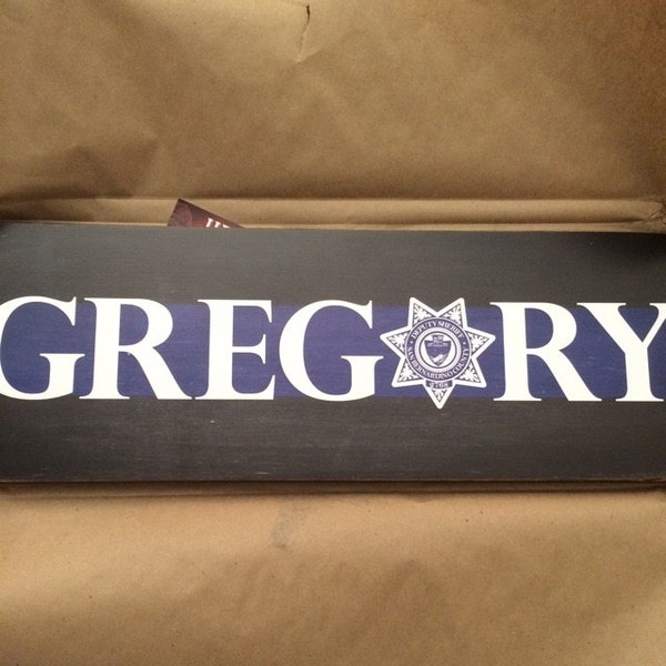 Police Officer Name Sign, Family Name, Police Decor, Police Officer ...