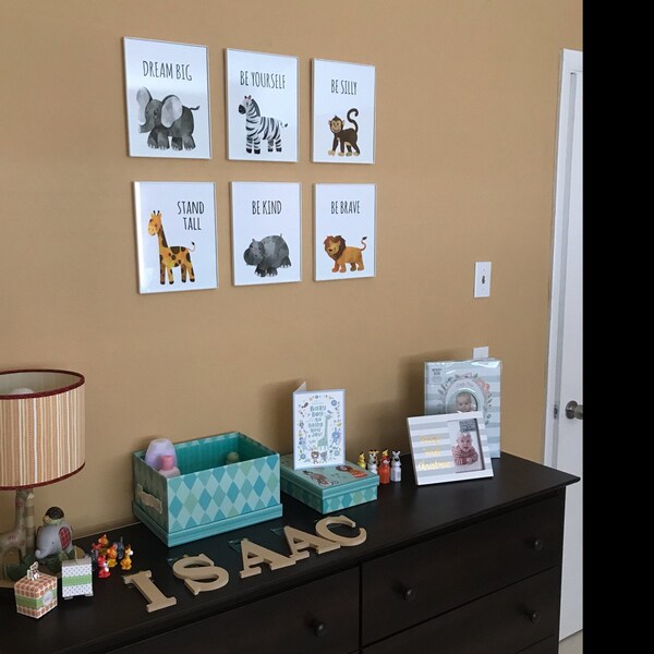 Safari Nursery Decor Set, Safari Nursery Decor, Set of 6, Safari Animal ...