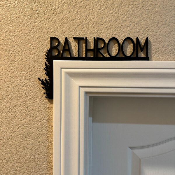 Bathroom Door Topper | Over the Door Sign | Minimalist Bathroom Sign ...