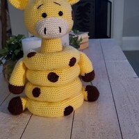 Stacking toy giraffe crochet pattern English, montessori giraffe ...