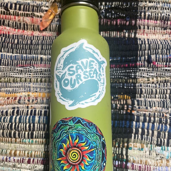 Save Our Seas Sticker, Whale Ocean Conservation, Eco-friendly Vinyl ...
