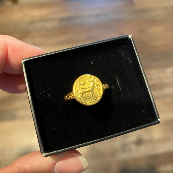 Glass Intaglio Witch Coin Signet Rope Twist 925 Silver Ring Handmade ...