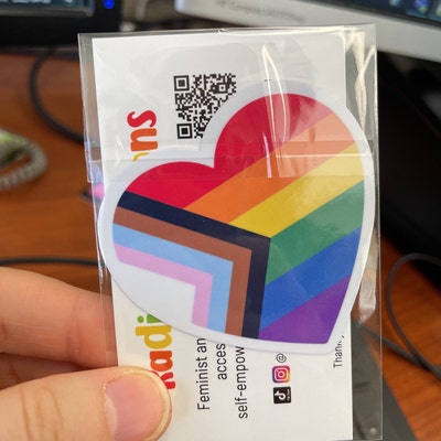 Inclusive Pride Flag Heart / Pride Flag Stickers / Inclusive Pride ...