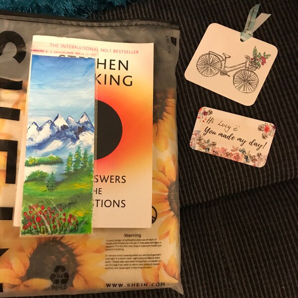 Pack of 5 or 10 Hand Painted Bookmark Prints, Gift, Book Lover ...