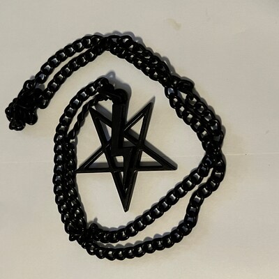 Black Metal Trident Pendant Lucifer Thelema Necklace Satanic - Etsy