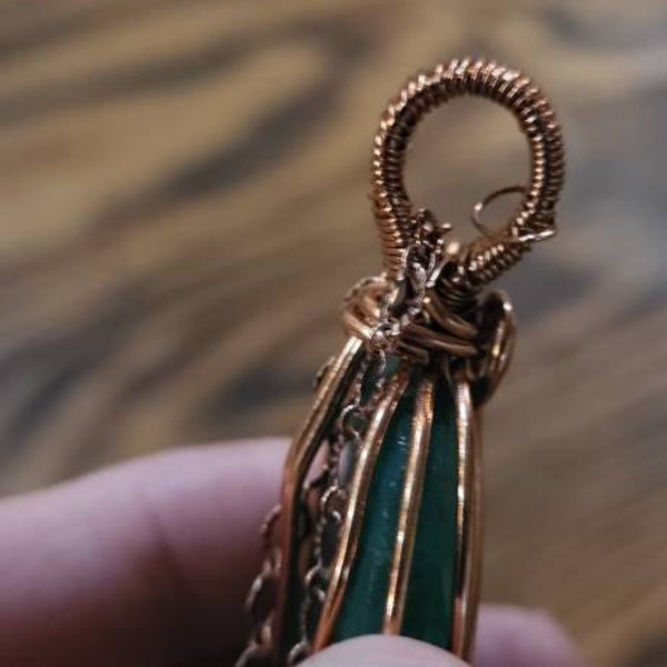 Emerald Pendant Copper Wire Wrapped Pendant Emerald Gemstone Pendant ...