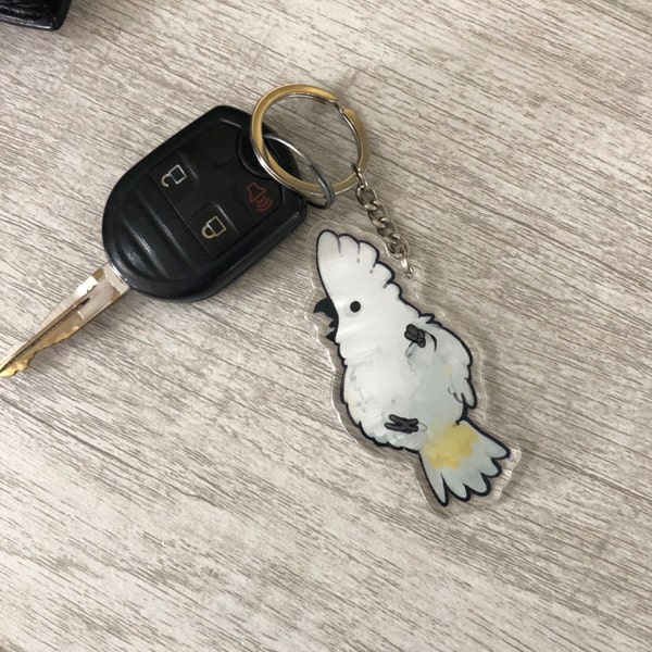 Dangling Umbrella Cockatoo Keychain - Etsy