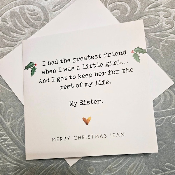 Sister Birthday Card / Best Sister - Personalised With Name - Handmade - Sister Poem - Etsy UK