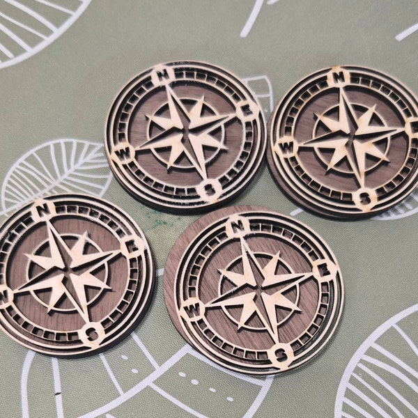 Layered Compass Rose Digital Templates (set of 3) SVG DXF Files Wood ...