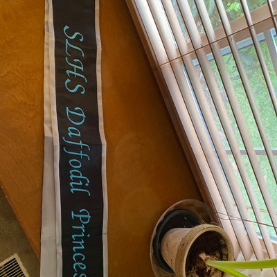 Custom Embroidered Sash/ Monotype Corsiva Font - Etsy