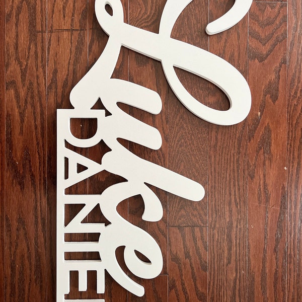 Custom Two Line Sign, First Middle Name, Stacked Acrylic Sign, Large ...