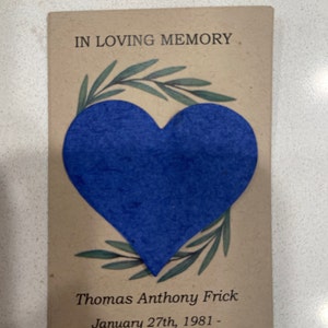 Flower Seed Paper Memorial Cards in Loving Memory Plantable - Etsy