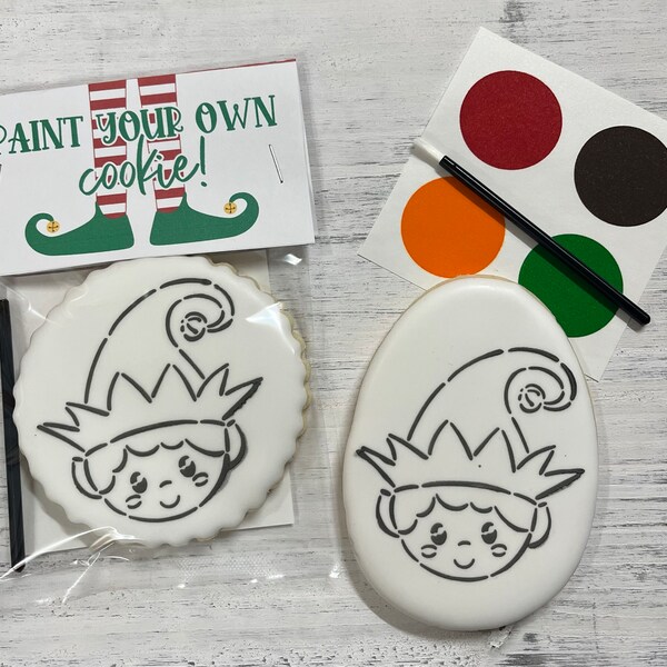 Printable Christmas Paint Your Own Cookie Bag Topper 4x4, Christmas PYO ...