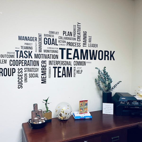 Teamwork System – Collaboration Wall Decal | Peel & Stick Ny1553 - Etsy