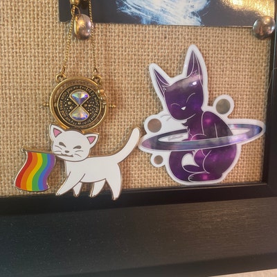 Bisexual Pride Flag Cat Hard Enamel Pin Lapel Pin Bi Flag Pin Lgbtq Pin ...