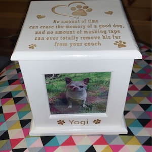 Urn for Dog Pet Urn for Cat Pet Keepsake With Picture Pet Memorial ...