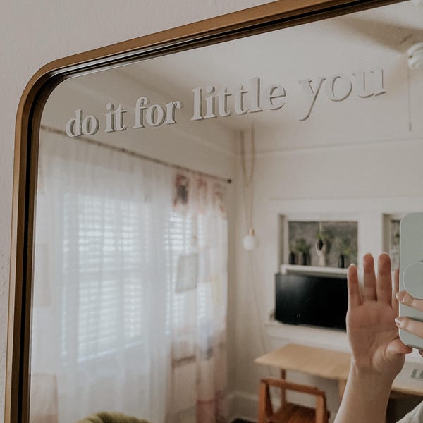 Affirmation Mirror Decal Manifesting Sticker Custom Wall Quote Positive ...