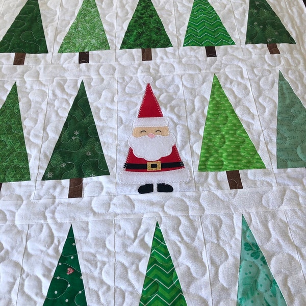 Santa in the Trees Quilt Pattern PDF - Etsy