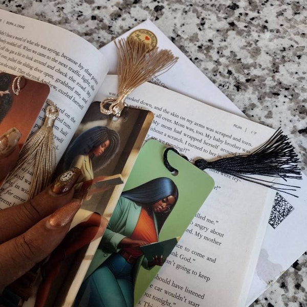 Fashionable Reading Bookmarks - African American Women, Handmade Art ...