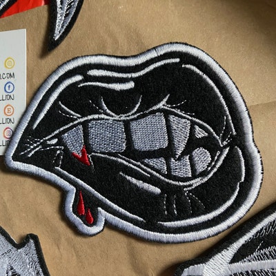 Fangs Iron on Patch Embroidered Patch Patches for Denim Jackets Embroidered Applique Vampire ...