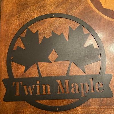 Maple Leaf Monogram Canada Metal Sign, Personalized Home Decor, Maple ...