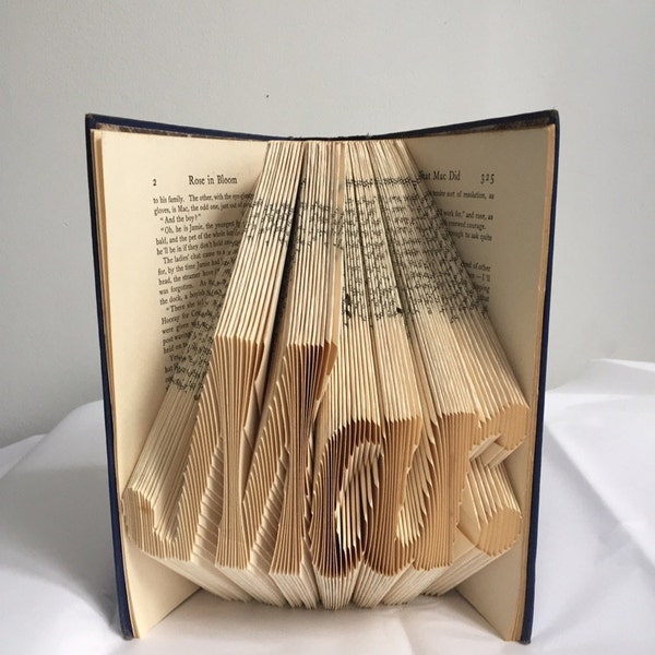Custom Folded Book Art, Choose a Name or Word, up to 12 Letters - Etsy