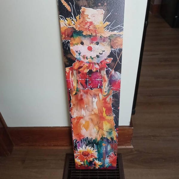 Fall Scarecrow Porch Sign - Front Porch Fall Plaque With Harvest ...