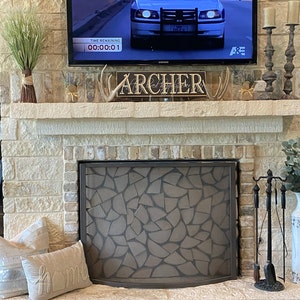 Fireplace Cover Screen Insert Split Wood - Etsy