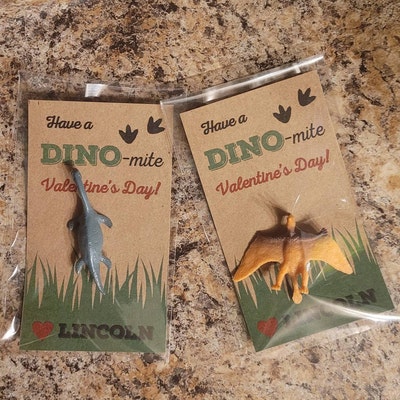 Dinosaur Valentine Cards, PRINTED Dino-mite Valentines for Boys Kids ...