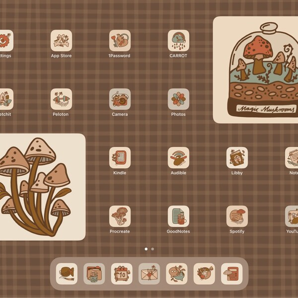 Ios App Icons Fall Cottagecore Mushroom Ios 14 Ae App Icons and Widget ...