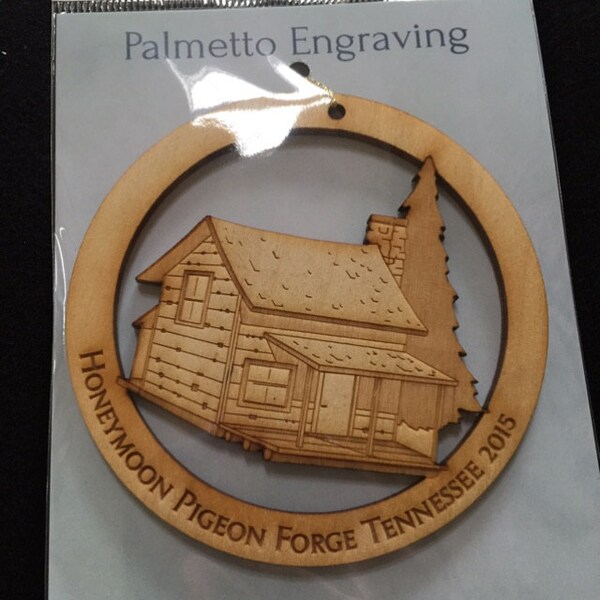 Personalized Cabin Ornament, Cabin Christmas Ornaments, Unique Cabin ...