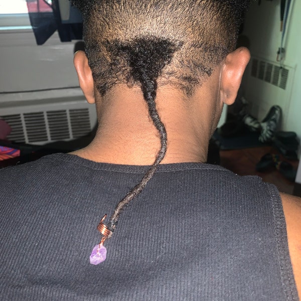 Raw Amethyst & Copper Loc Jewelry, Crystal Dreadlock Coils, Purple ...