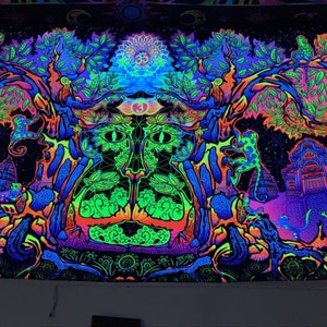Trippy Tapestry Marijuana Astronaut V3 Colorful UV Backdrop XL Dark Tapestry Psychedelic Uv ...