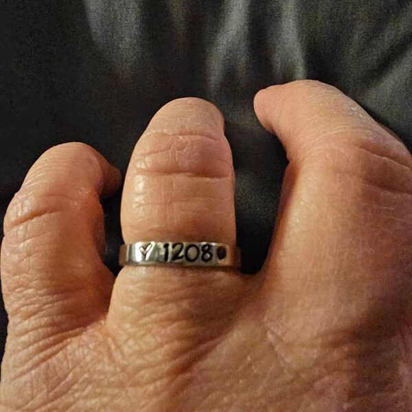 Firefighter - Stacking Ring - Badge Number - Wife - Thin Red Line ...